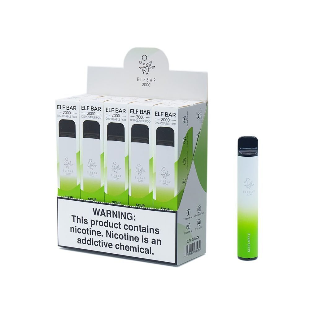 ElfBar 2000 Pod - Sour Apple 5% Одноразова Подсистема (50 мг ...